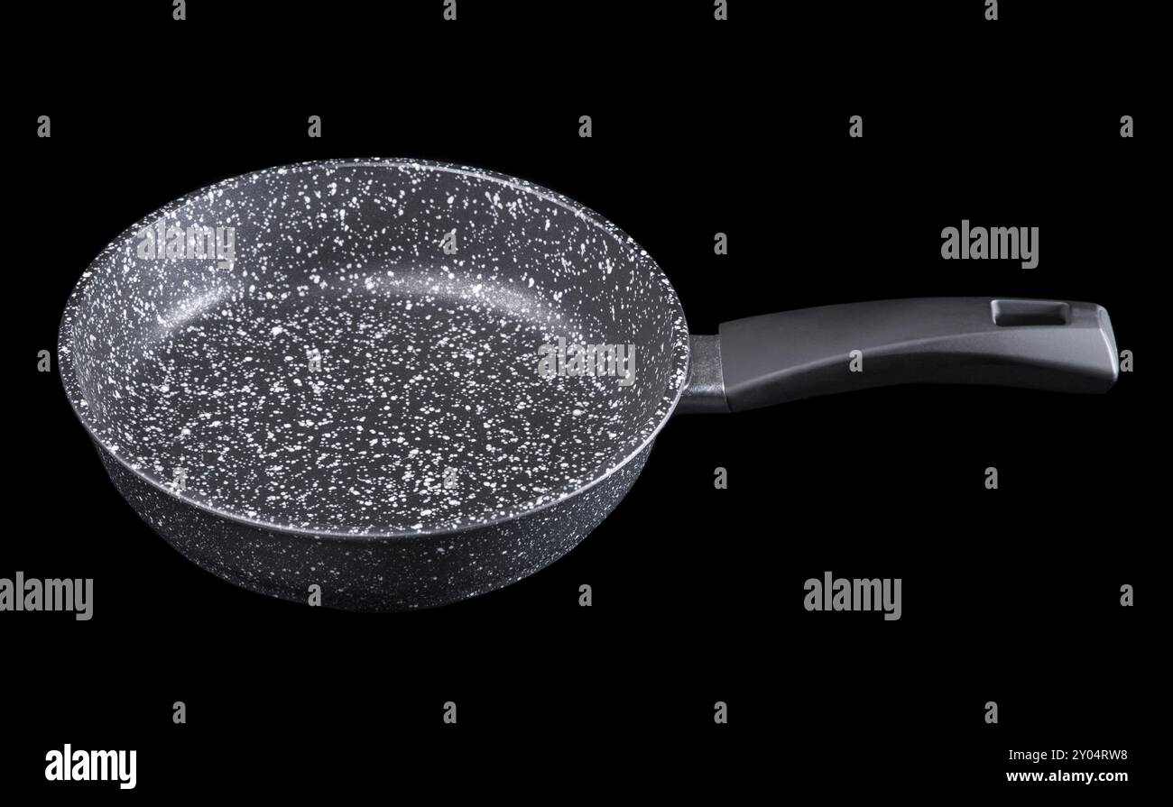 Stone Pan, angle view. Isolated on black background Stock Photo - Alamy
