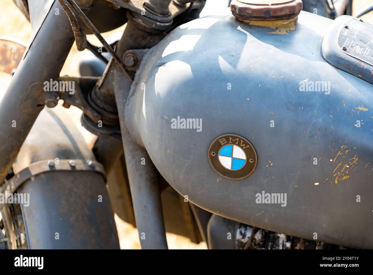 Close up of the tank of a vintage military BMW motorcycle Stock Photo ...