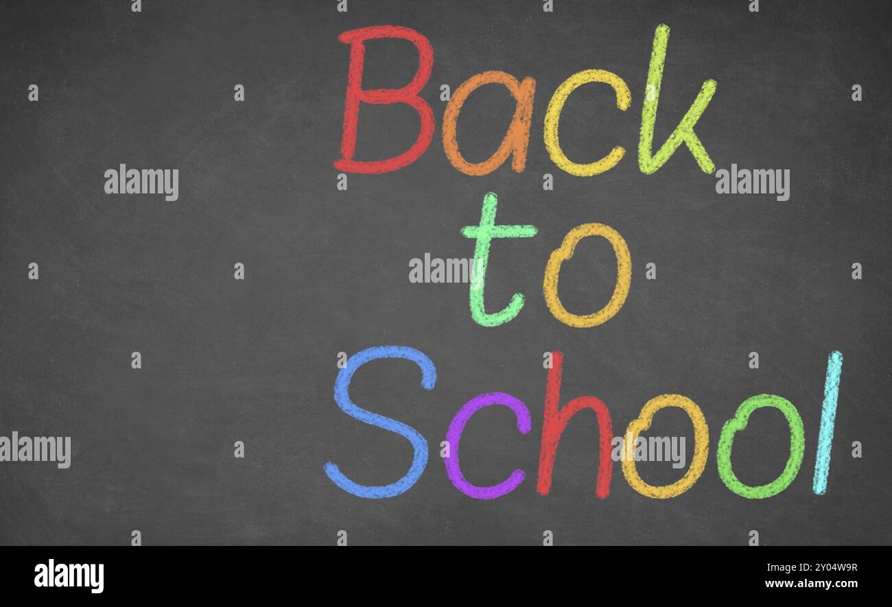 Back to School, made with chalk on a blackboard Stock Photo - Alamy