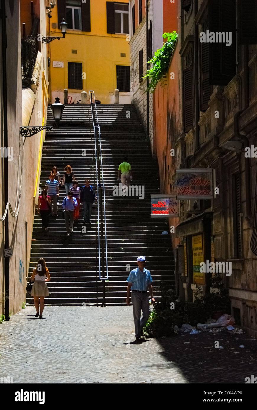 Stairs between houses in Rome, Italy Stock Photo - Alamy