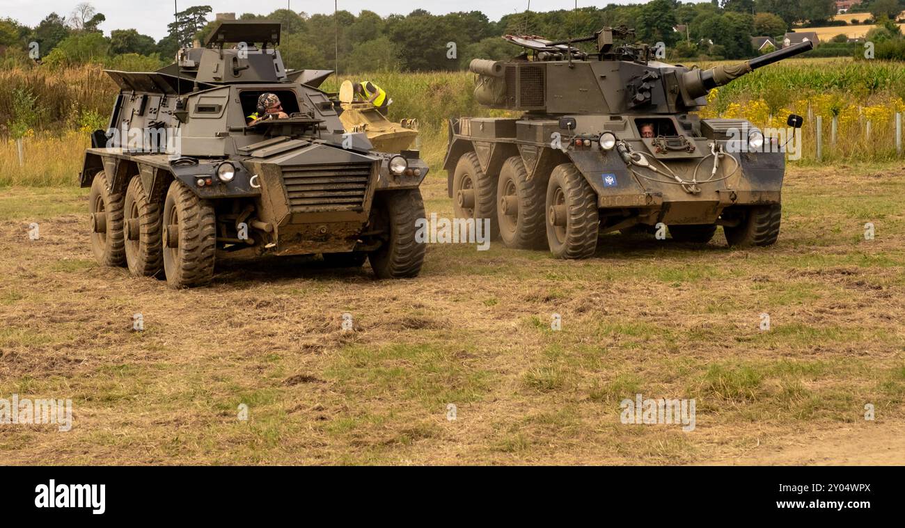 A pair of vintage army tanks and off road vehicles Stock Photo - Alamy