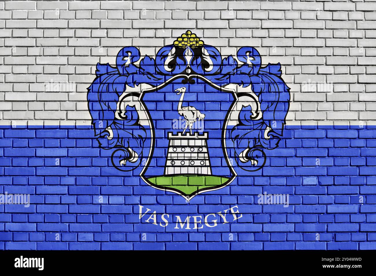 Flag of Vas County painted on brick wall Stock Photo - Alamy