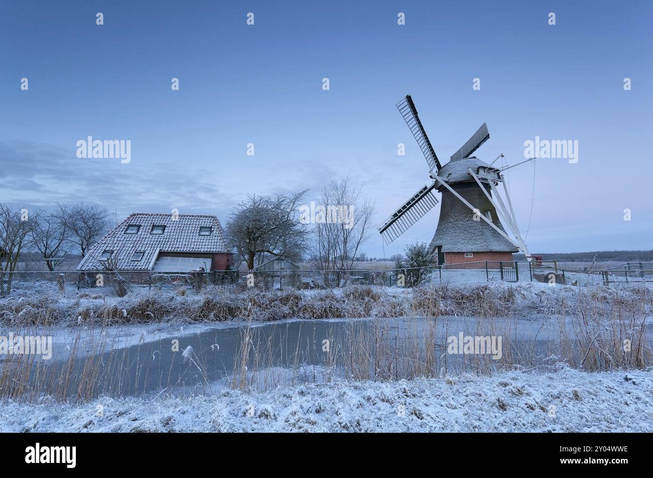 Winter sunrise over windmills hi-res stock photography and images - Alamy