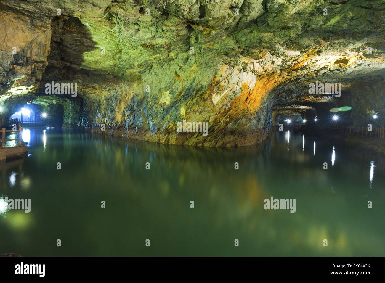 A corner of the rectangular Beihai tunnel, a former military shelter ...