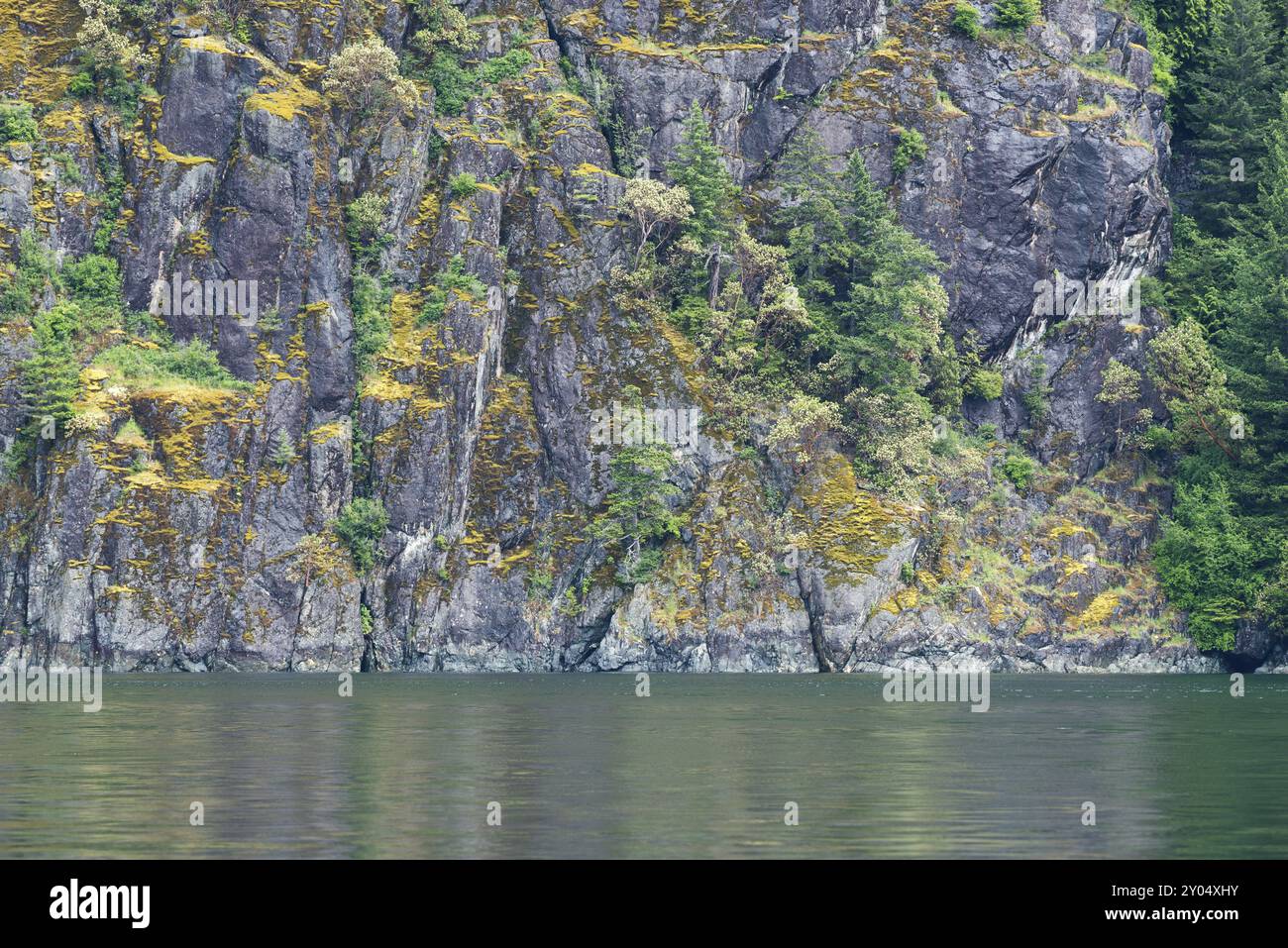 The rugged coastline of the Johnstone Strait between Vancouver Island ...