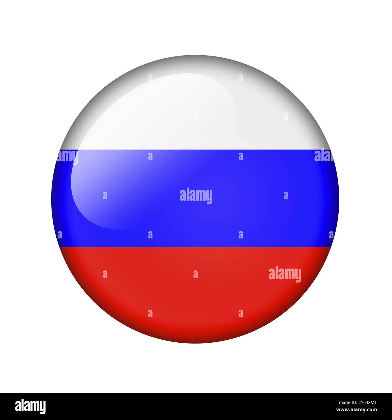 The Russian flag. Round glossy icon. Isolated on white background Stock ...