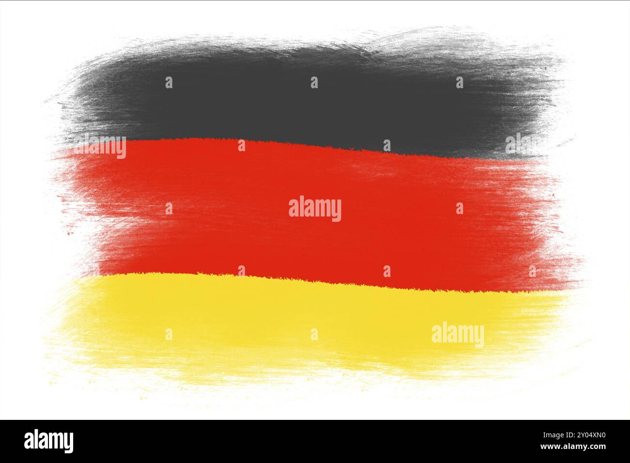 The German flag, Painted grunge flag, brush strokes. Isolated on white ...
