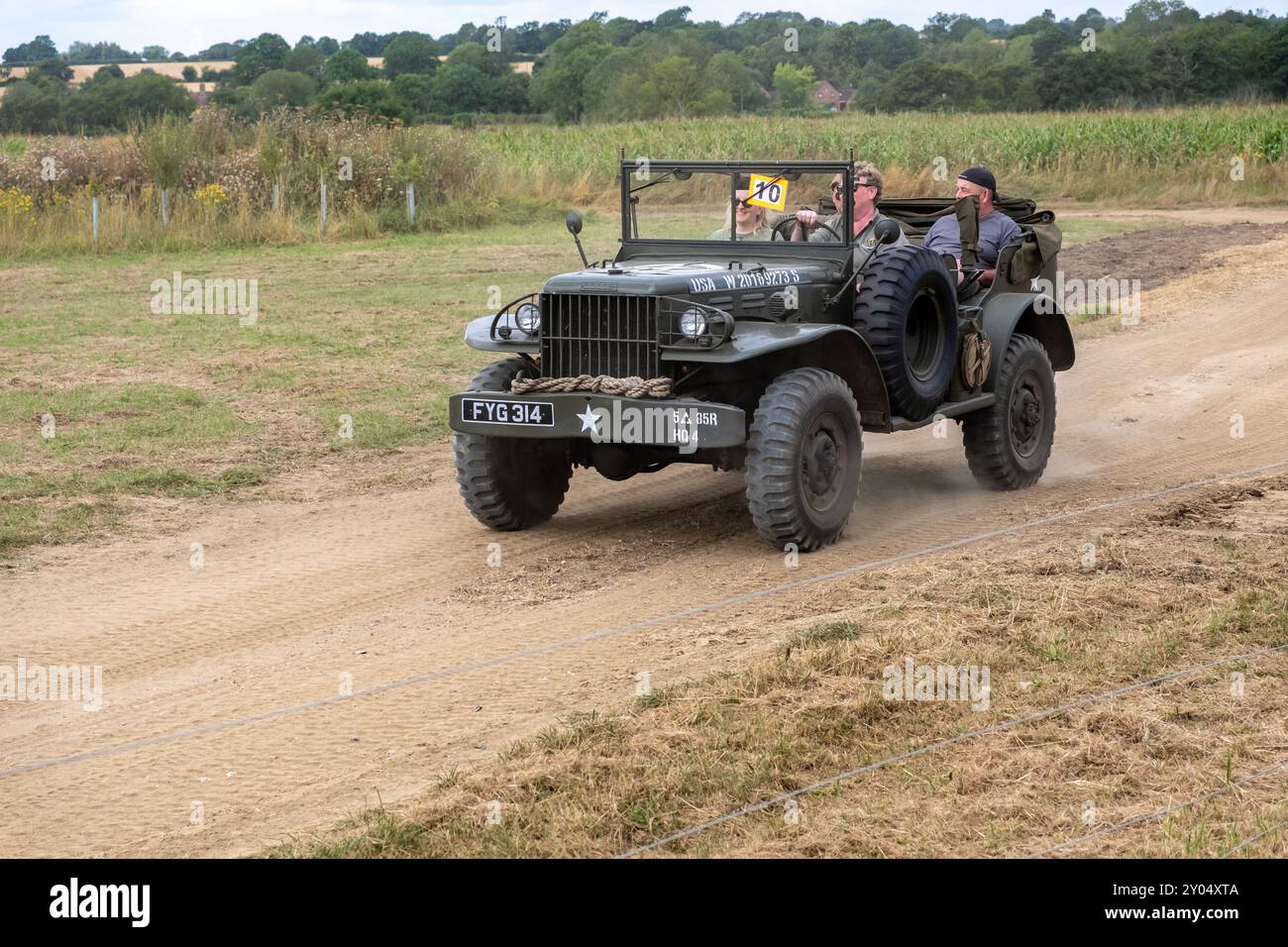 Vintage off road jeep and SUV used in the second world war driving ...