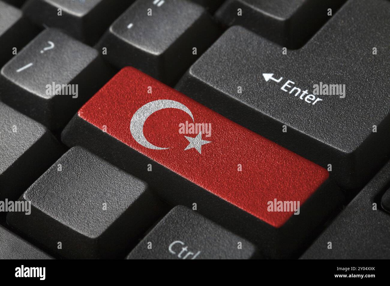 The Turkish flag button on the keyboard. close-up Stock Photo - Alamy