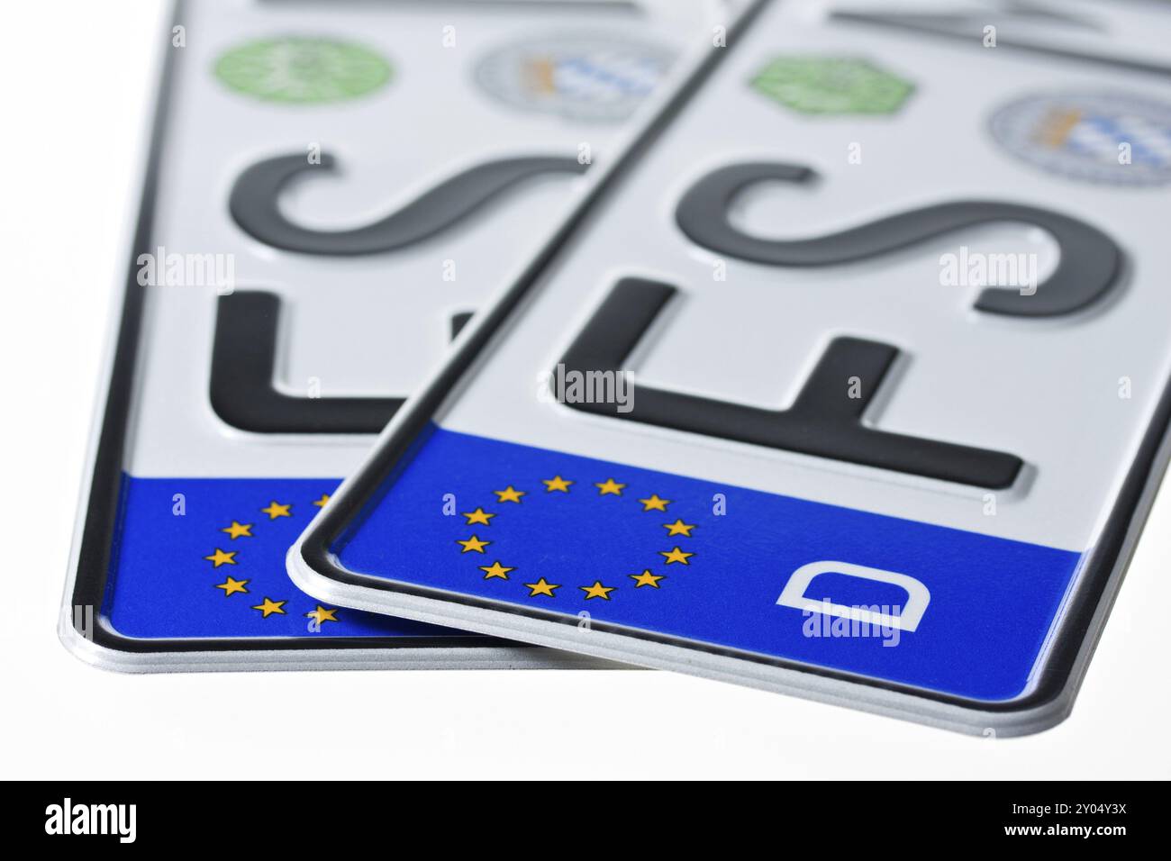 German license plates isolated on white background Stock Photo - Alamy