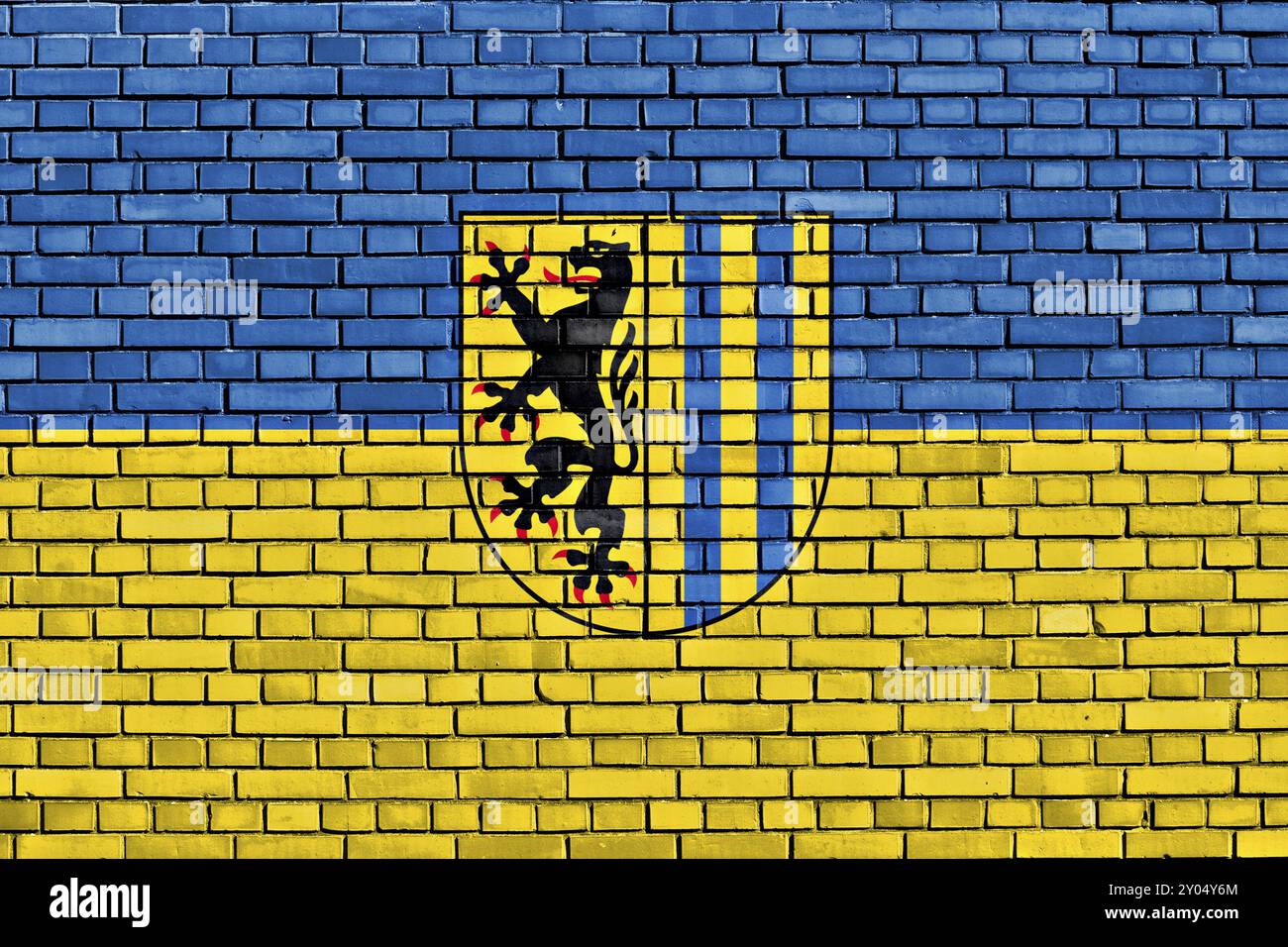 Flag of Leipzig painted on brick wall Stock Photo - Alamy