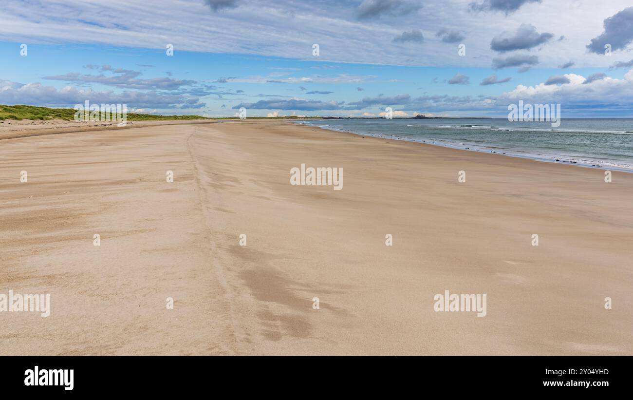 The Beach at Ross Sands, near Seahouses in Northumberland, England, UK ...