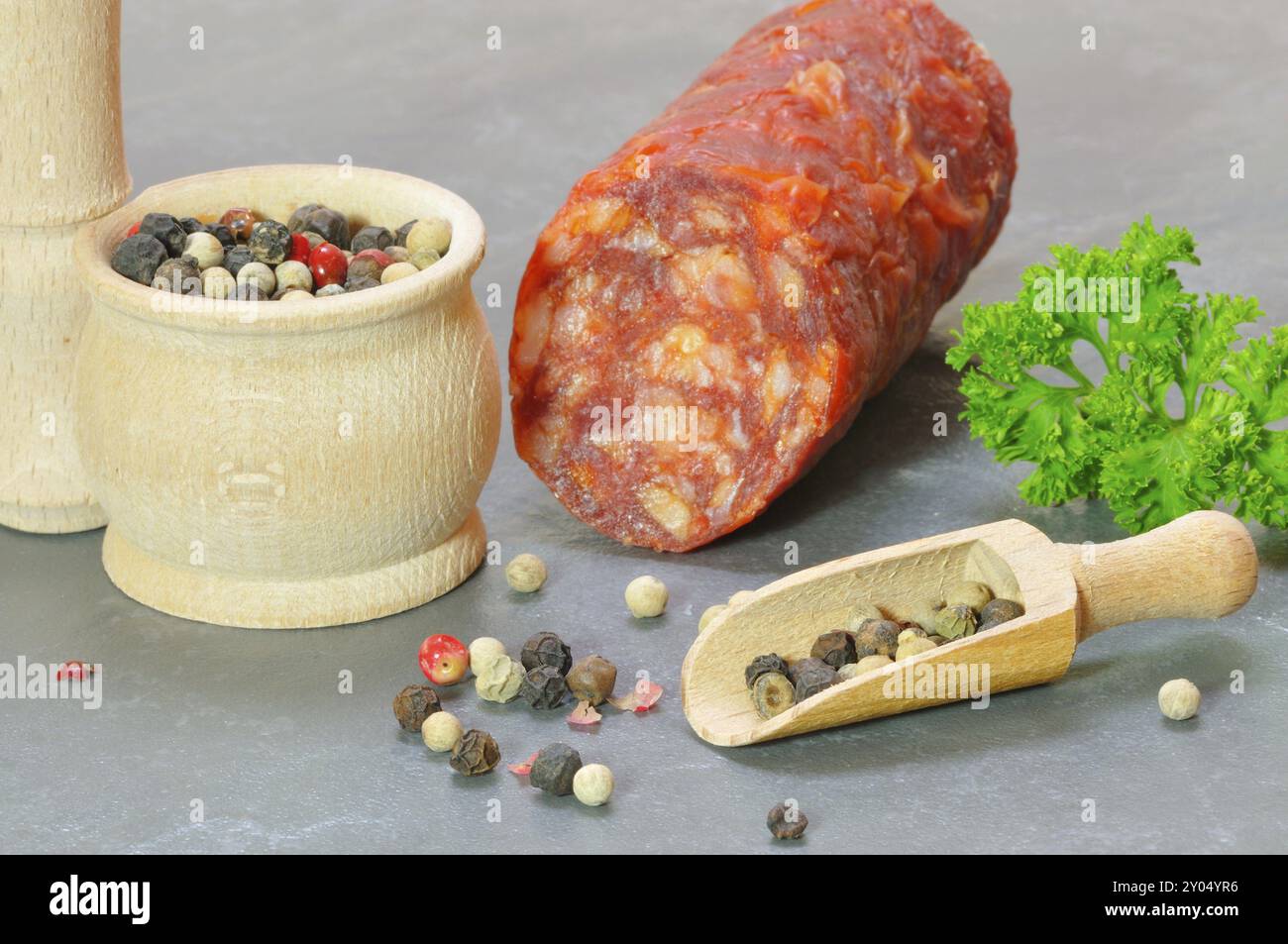 Various types of salami Stock Photo - Alamy
