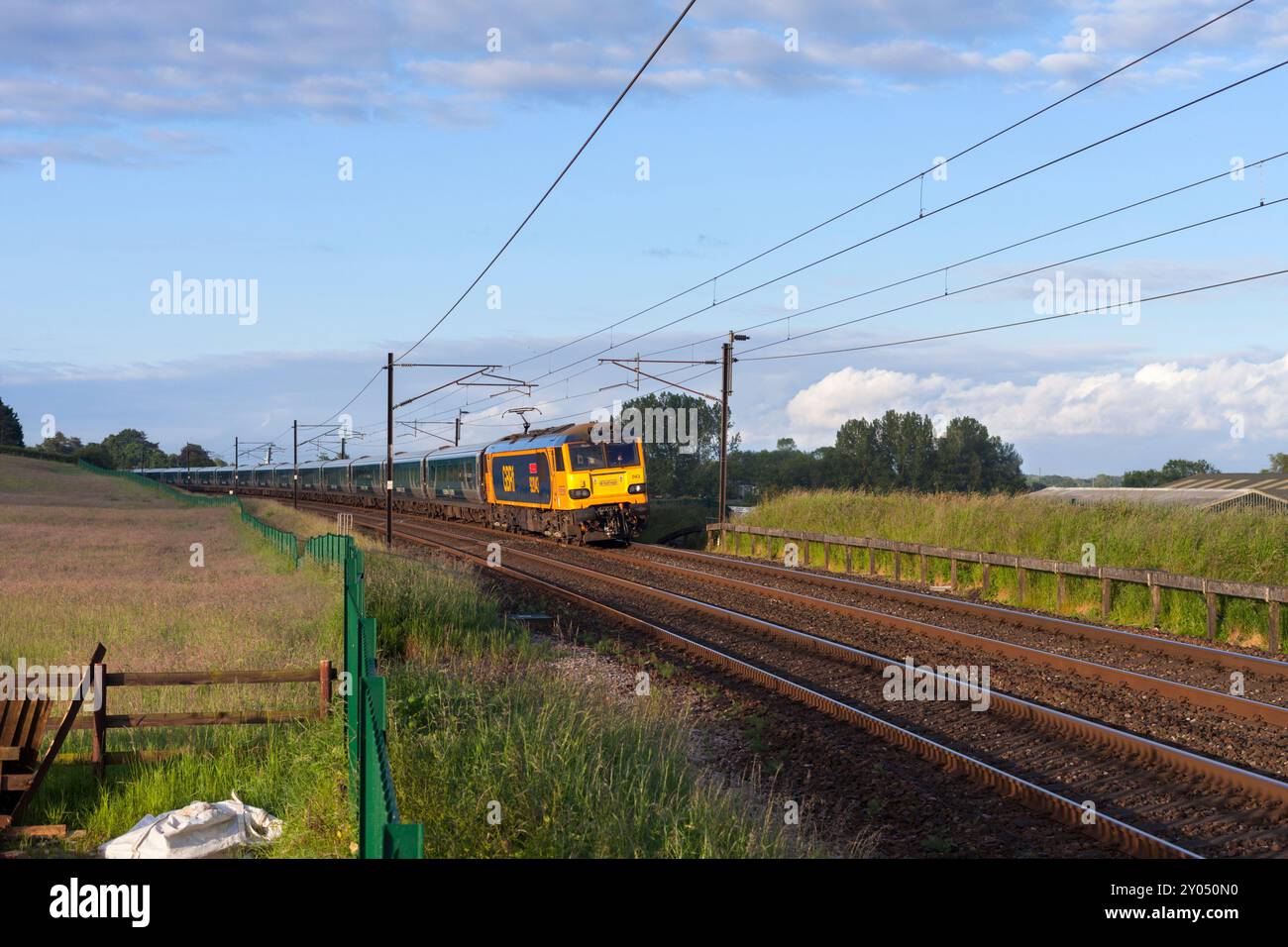 The northbound Lowland Caledonian sleeper on the west coast mainline in ...