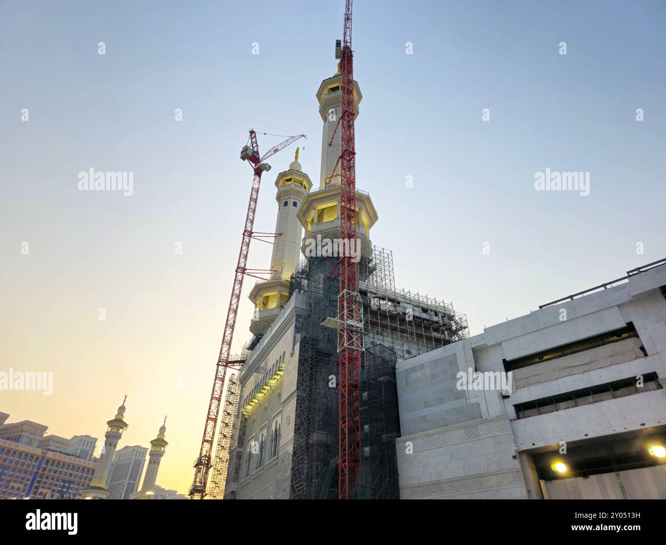 Mecca, Saudi Arabia, June 4 2024: Minarets of Al Masjid Al Haram mosque ...
