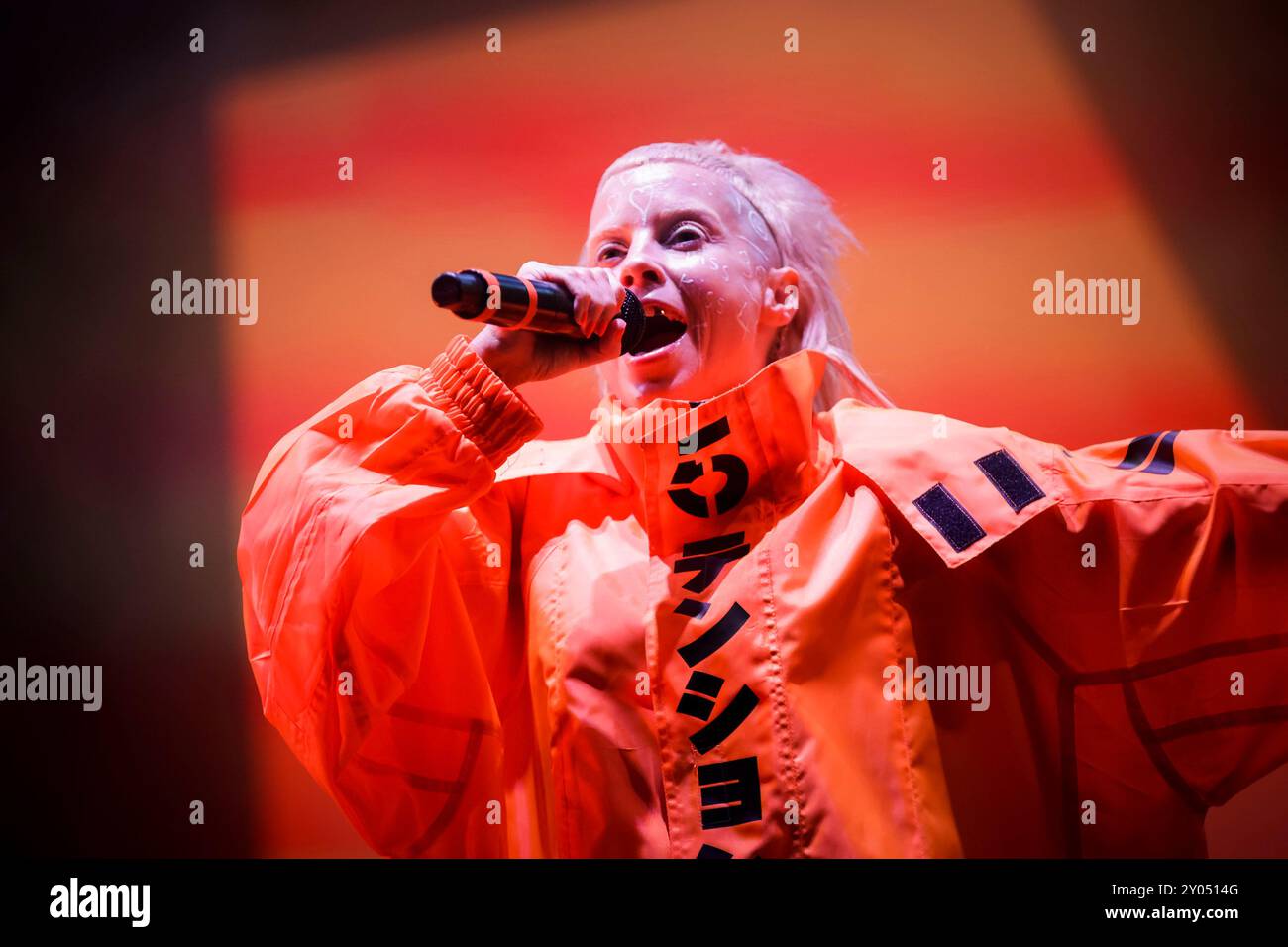 Die Antwoord singer, Yolandi Visser, is seen performing on stage at ...