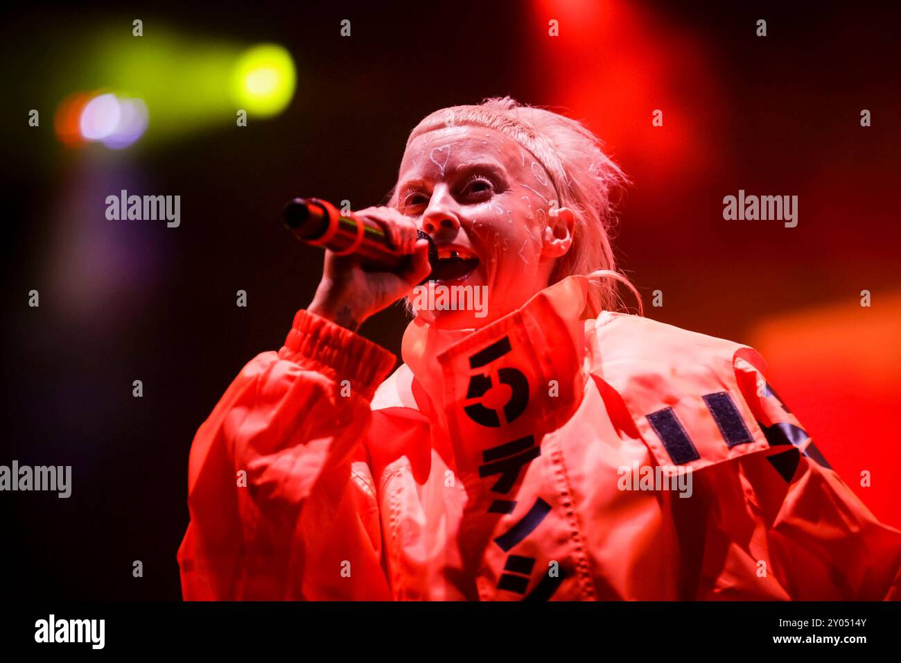 Die Antwoord singer, Yolandi Visser, is seen performing on stage at ...