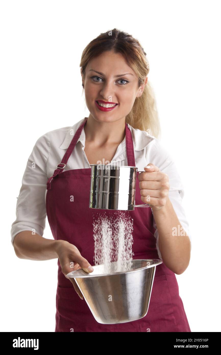 Woman wearing an apron hi-res stock photography and images - Alamy