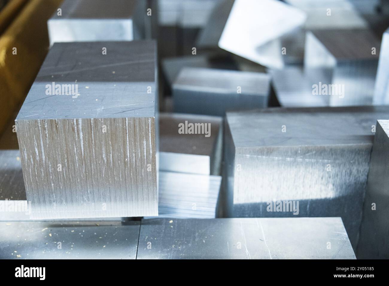 Aluminium blocks and plates in the industry Stock Photo - Alamy