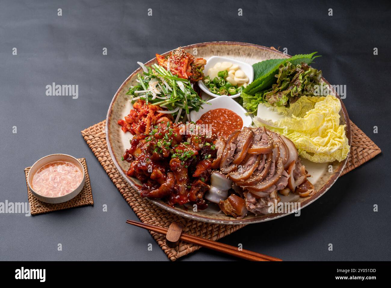 Steamed pork feet, jokbal, spicy pork feet, sea snail, seasoned spicy ...