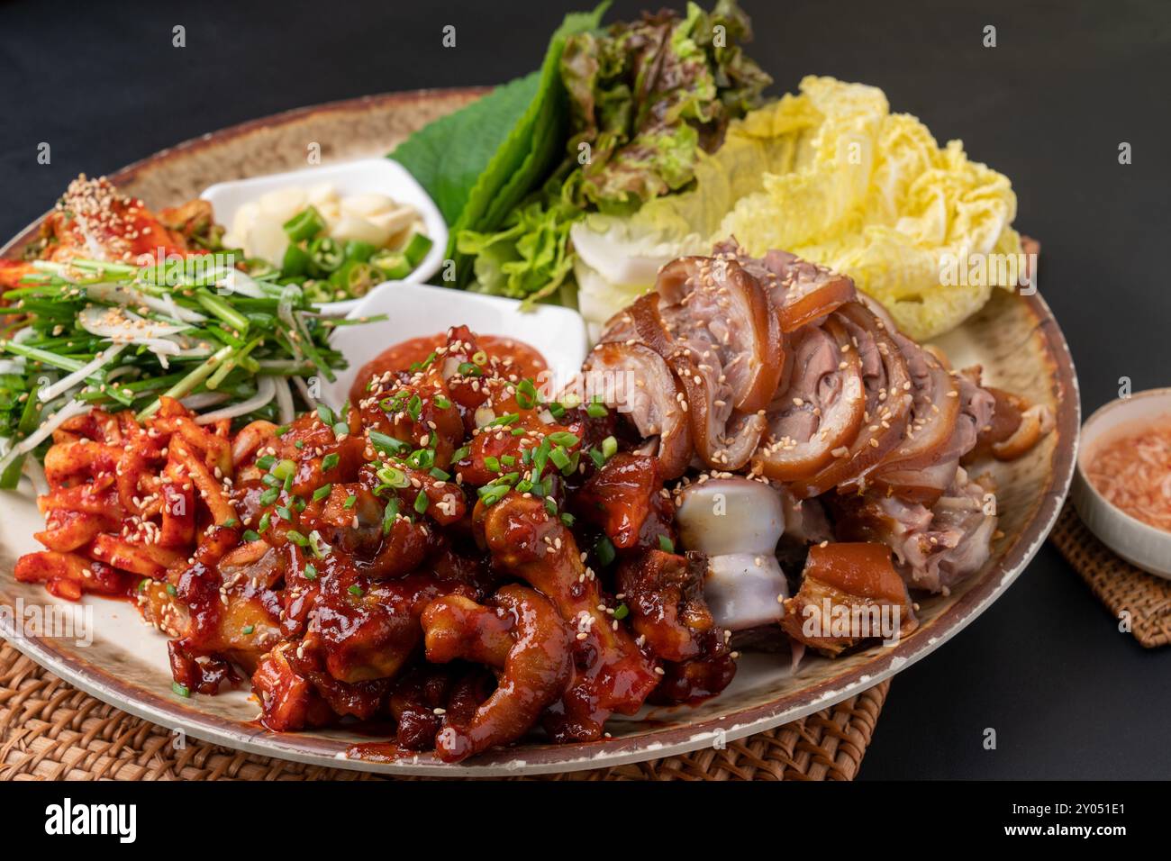 Steamed pork feet, jokbal, spicy pork feet, sea snail, seasoned spicy ...