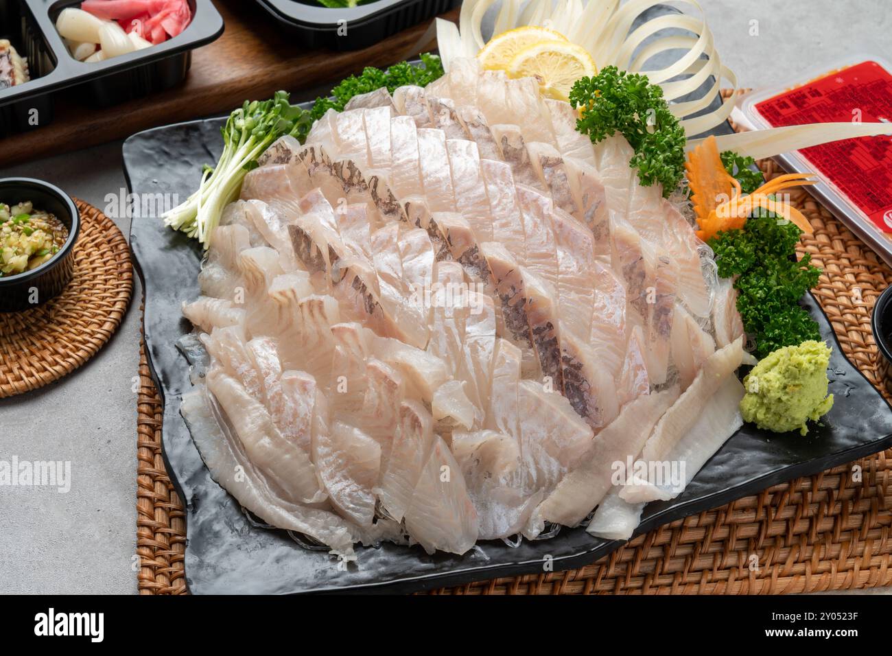 Japanese, sea eel, sea bass, sashimi, sea bream, yellowtail, red pepper ...