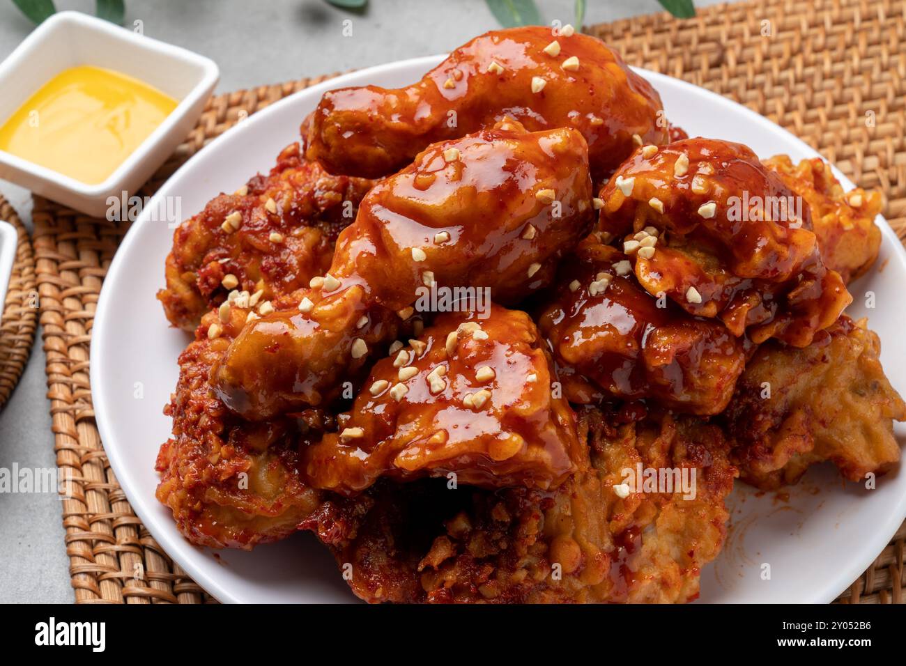 Fried, chicken, seasoning, duck, half-and-half, fried, chicken, Korean ...