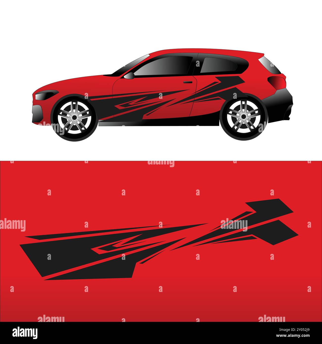 car body wrap vinyl livery decal vector design. white car decal Stock ...