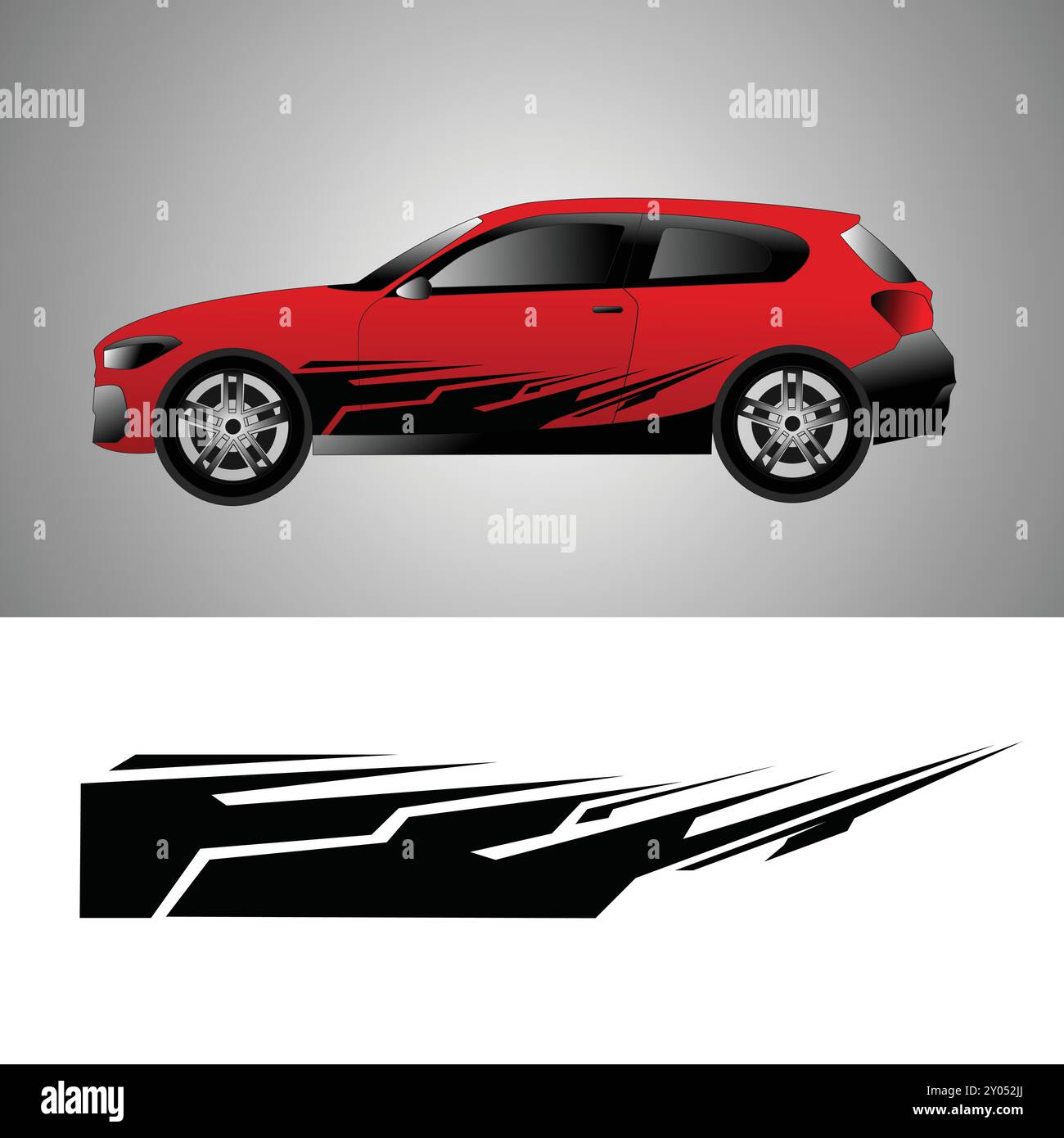 car body wrap vinyl livery decal vector design. white car decal Stock ...