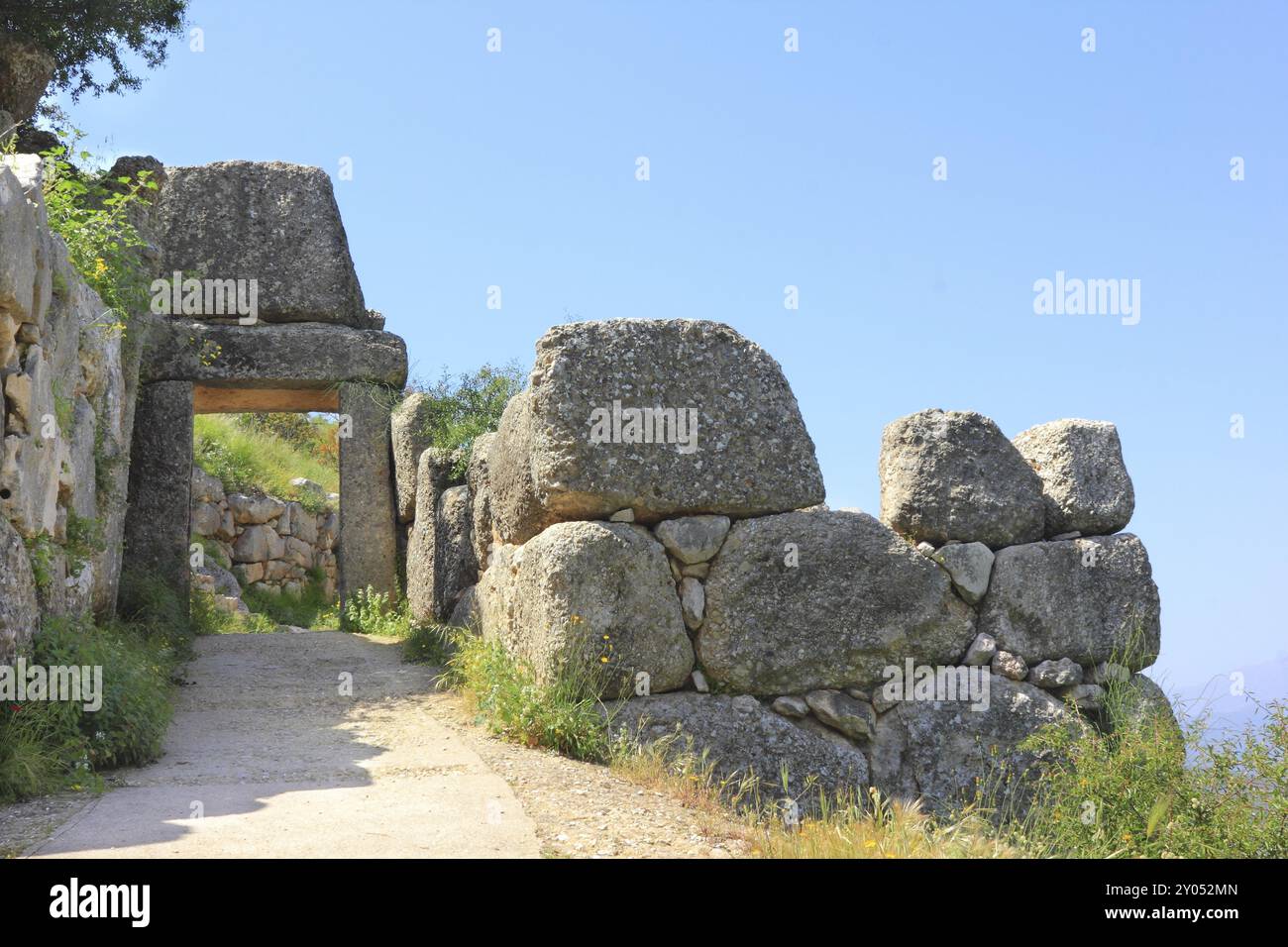 North gate in ancient Greek town Mycenae Stock Photo - Alamy