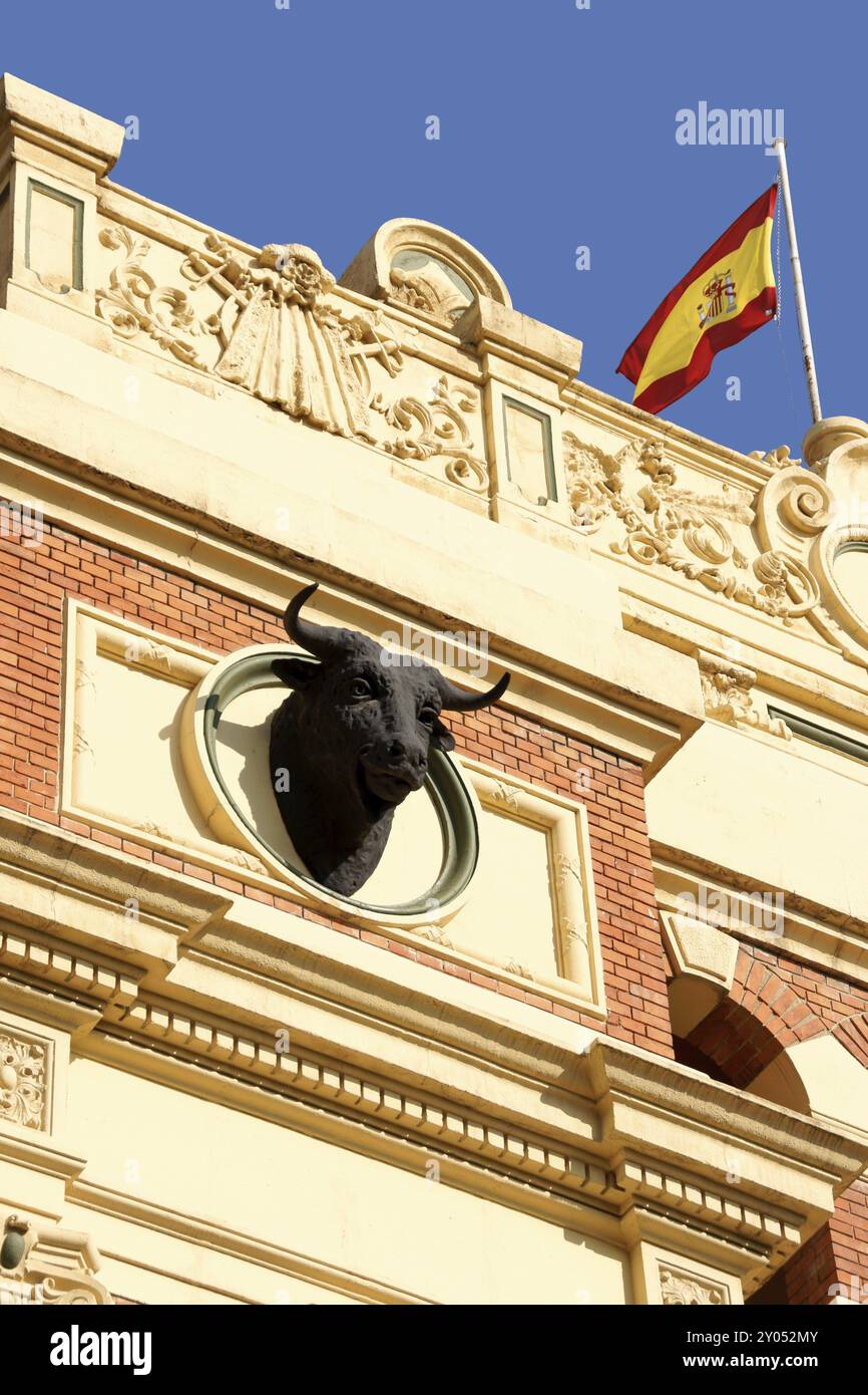 Detail of Plaza de toros (bullring) in Zaragoza, Spain. This stadium ...
