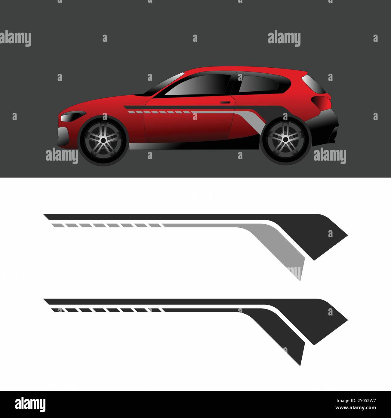 car body wrap vinyl livery decal vector design. white car decal Stock ...