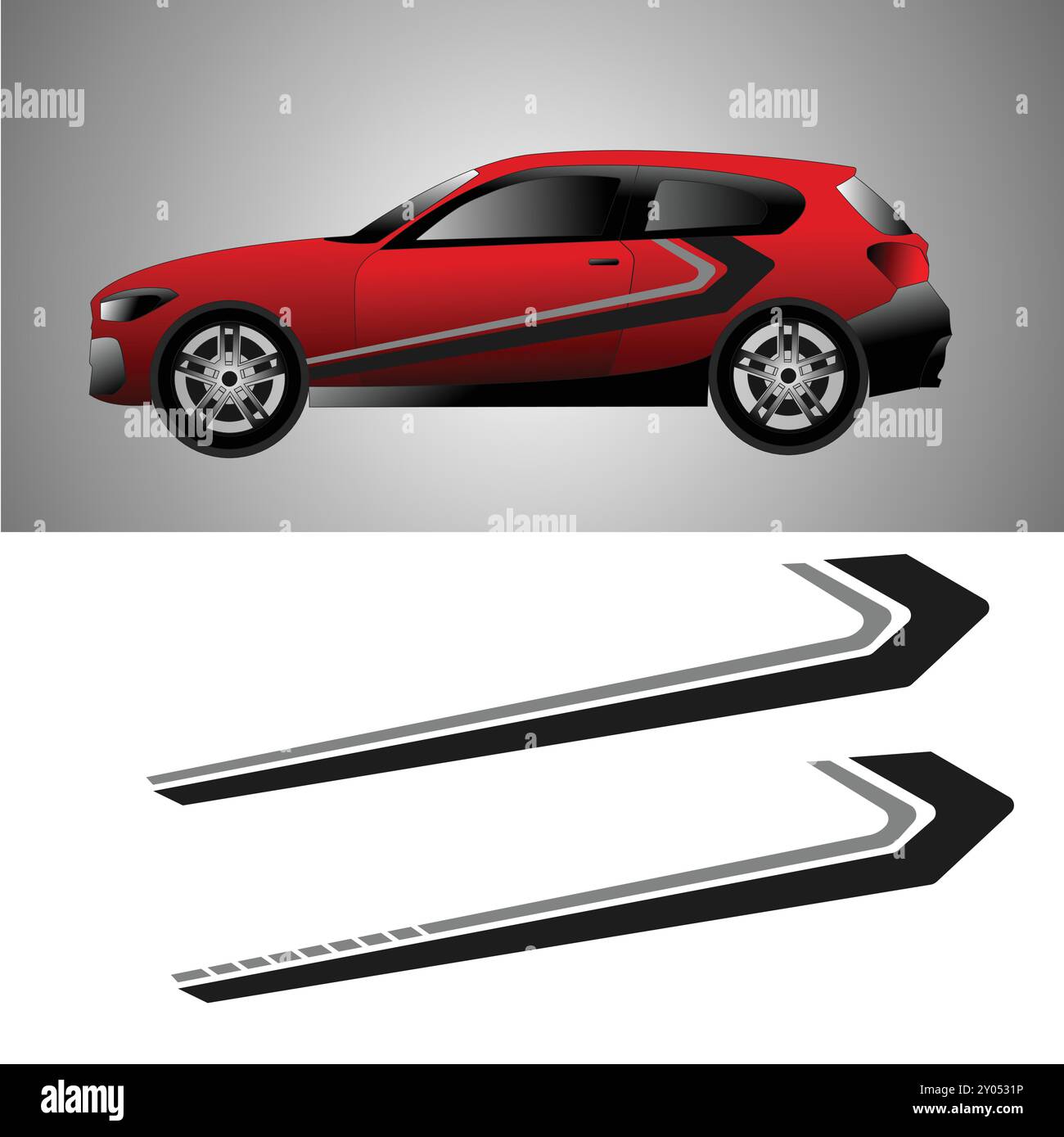 car body wrap vinyl livery decal vector design. white car decal Stock ...