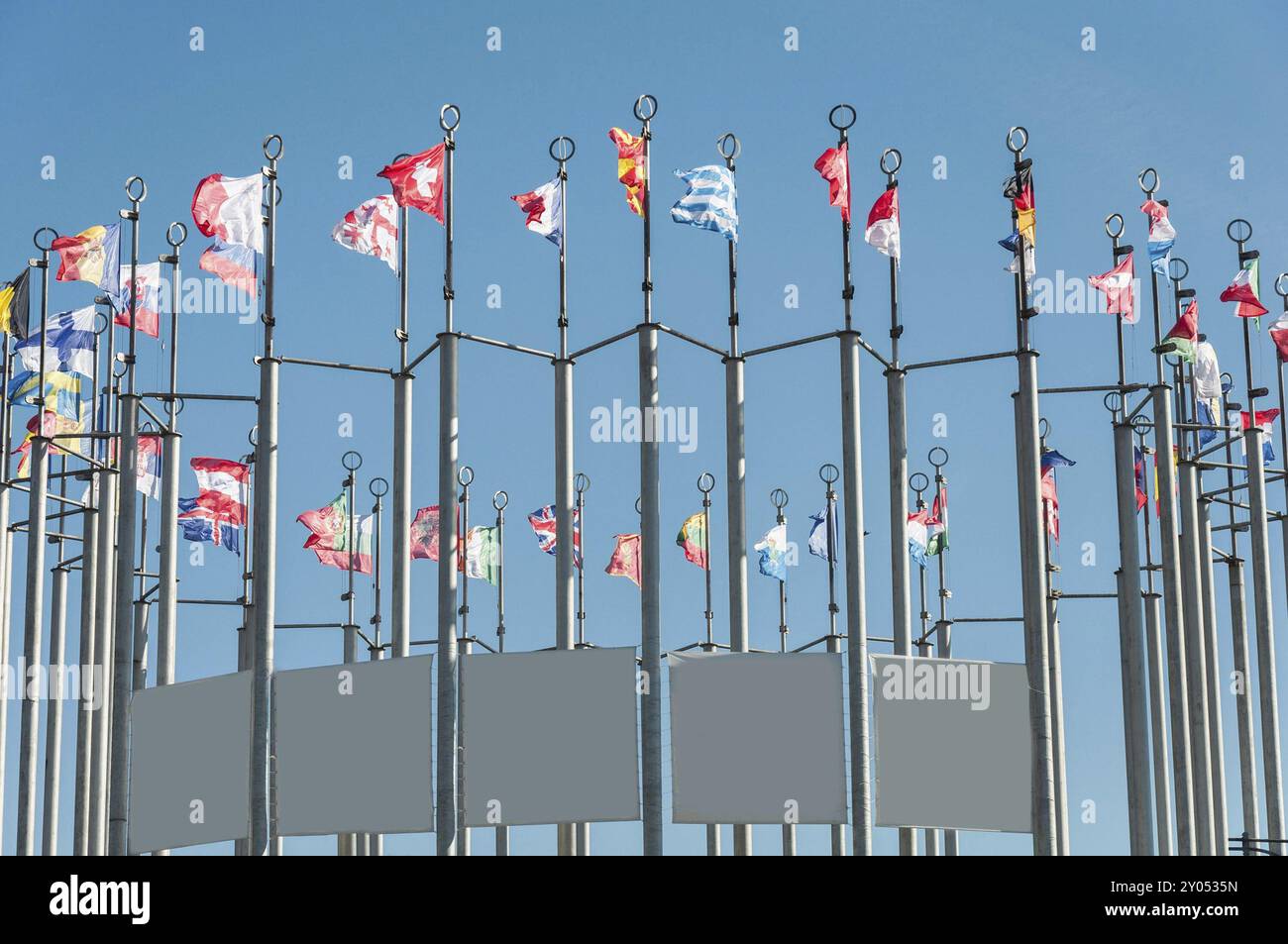 One row of flags hi-res stock photography and images - Alamy