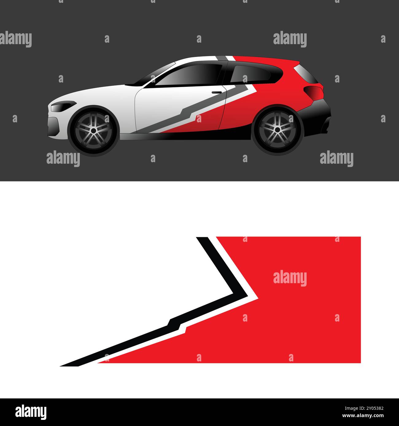 car body wrap vinyl livery decal vector design. white car decal Stock ...
