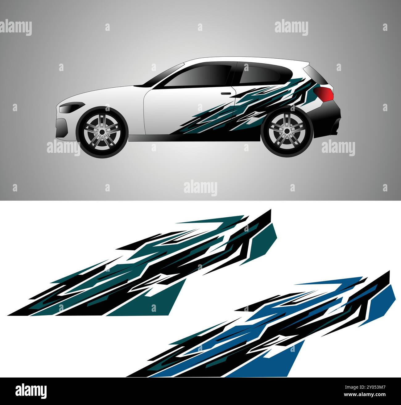 vinyl car decal design vector. Modern car wrap decals Stock Vector ...