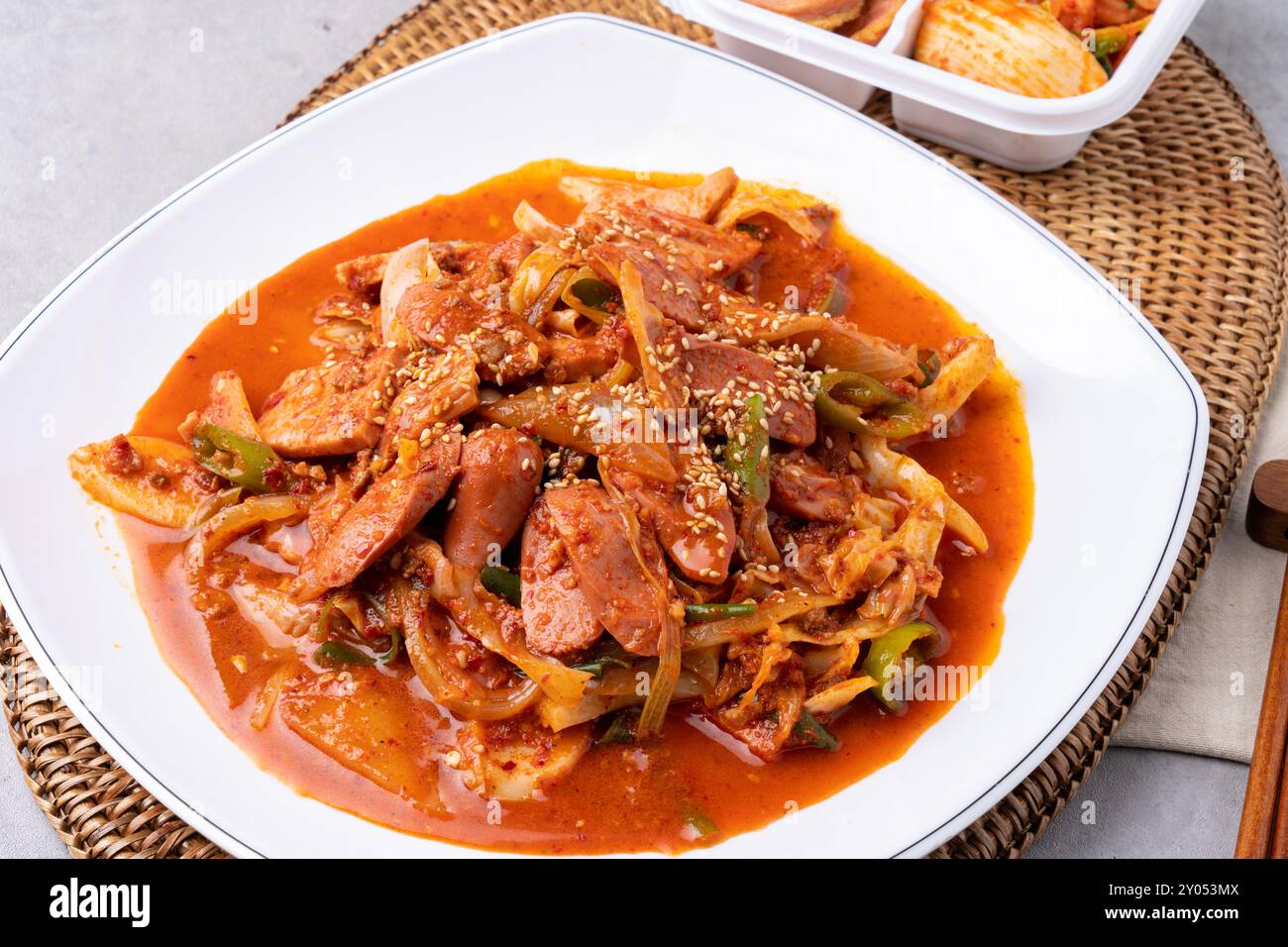 Korean food, pork back ribs, steamed pork back ribs, spicy, stir-fried ...