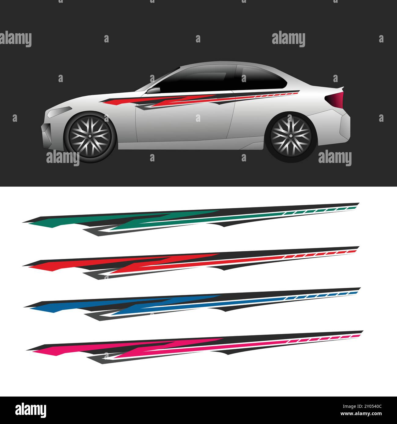 vector car decal background. car body wrap decal. modern car decals ...
