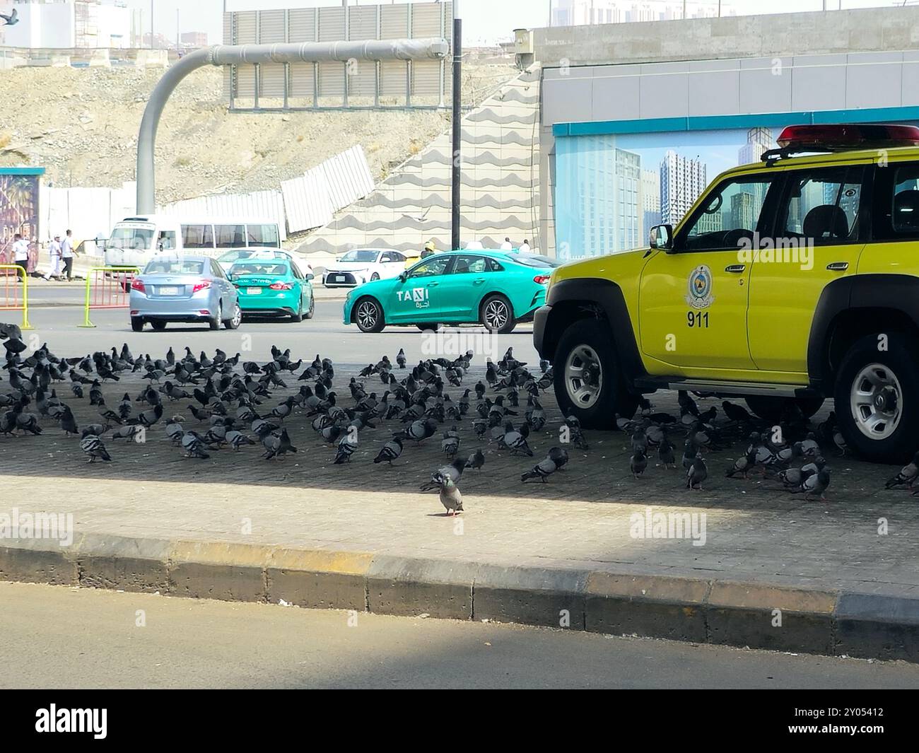 Mecca, Saudi Arabia, June 8 2024: A Nissan Patrol civil defense car ...