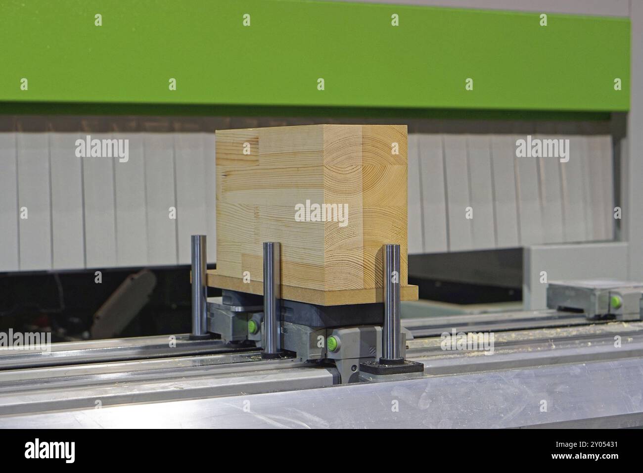 Block of wood at cnc machine Stock Photo - Alamy