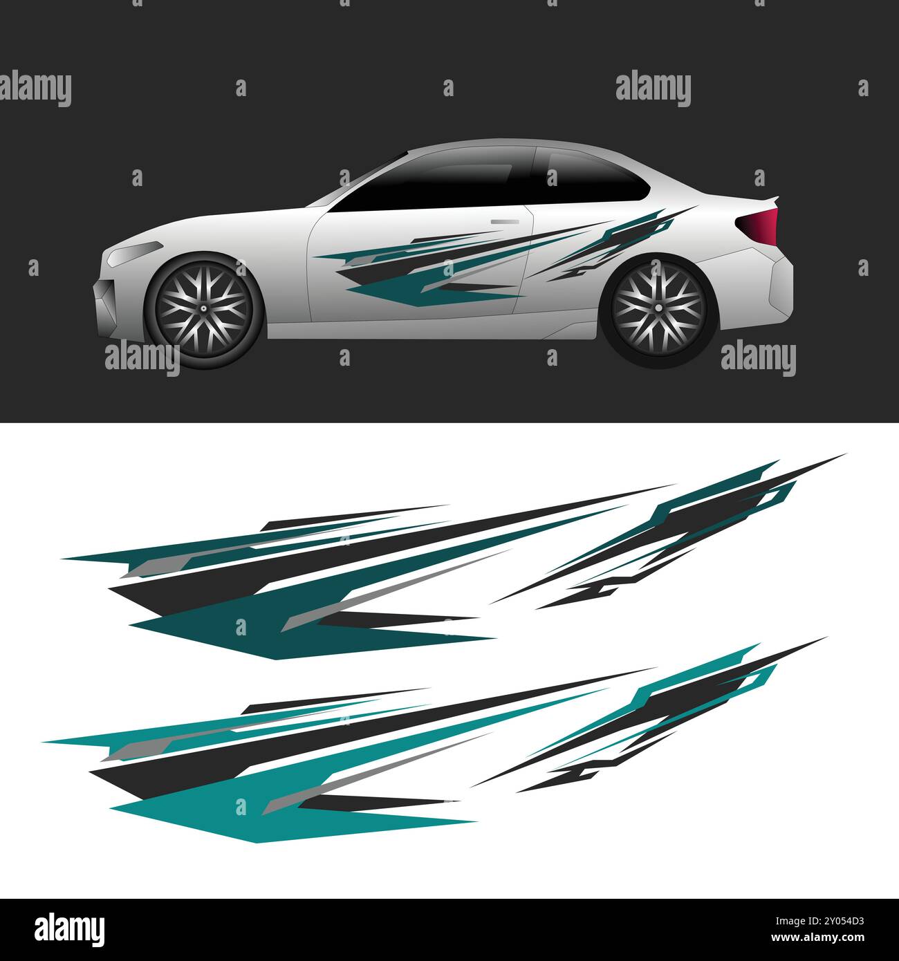 vector car decal background. car body wrap decal. modern car decals ...
