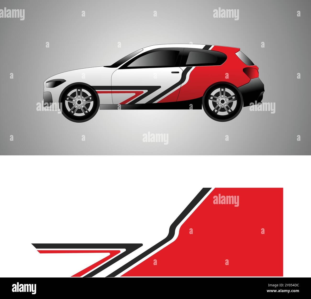car body wrap vinyl livery decal vector design. white car decal Stock ...