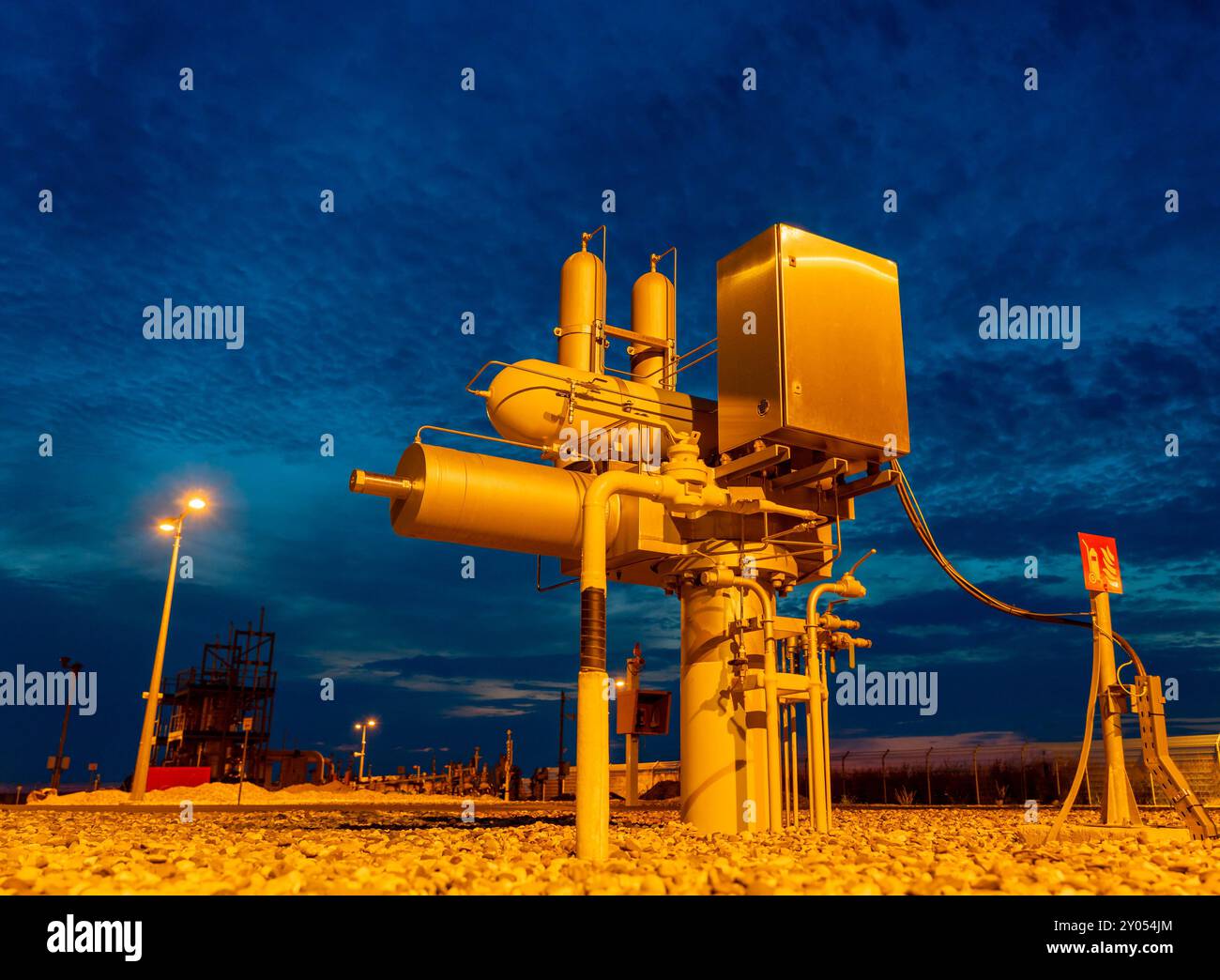 Underground gas pipeline crane drive operating with hydraulics Stock ...