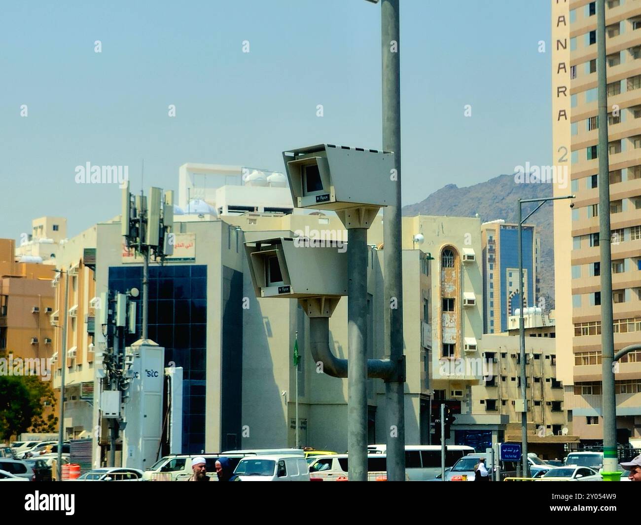 Mecca, Saudi Arabia, June 19 2024: radar speed safety camera for ...