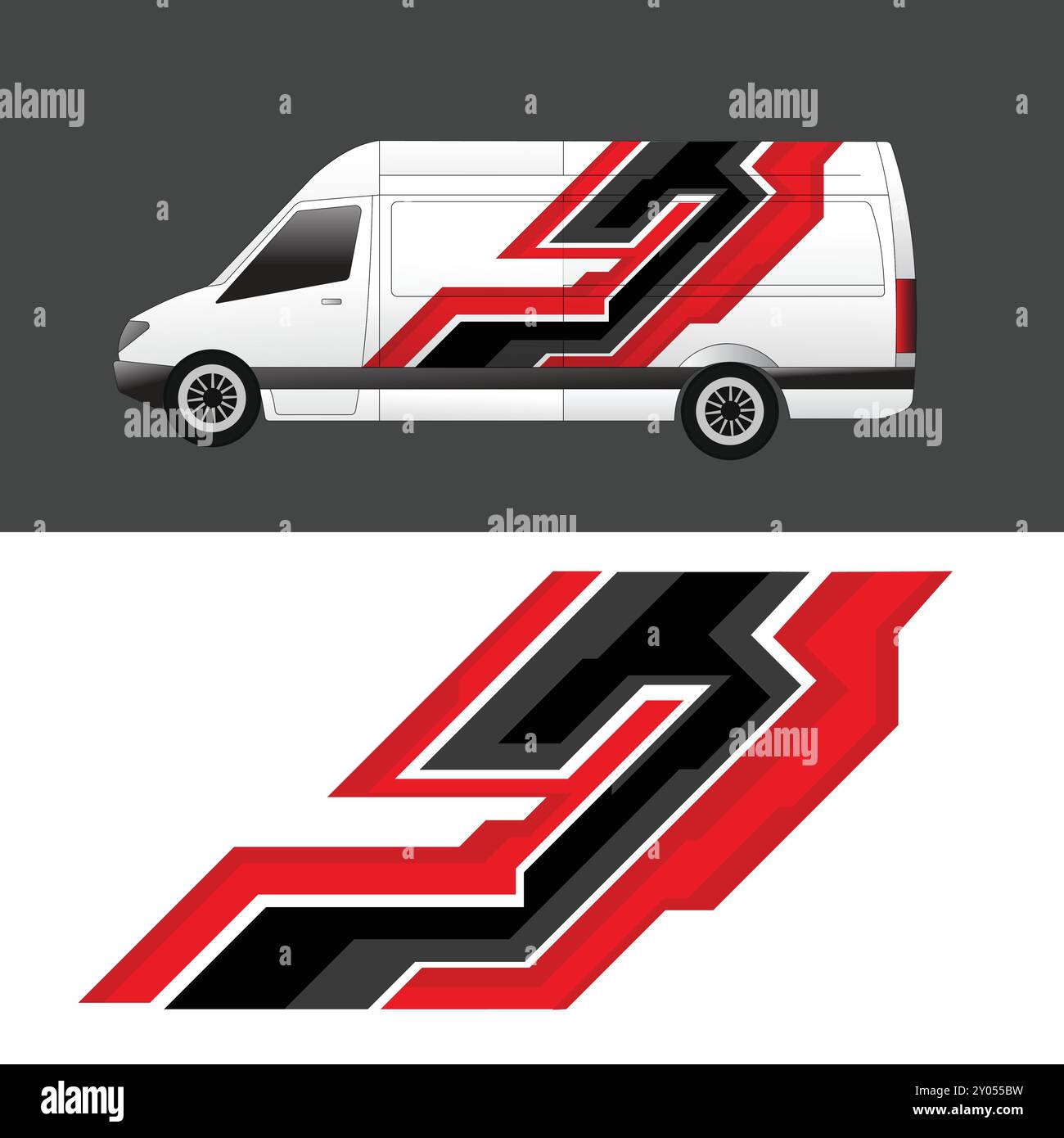 vector design decal background cargo van car Stock Vector Image & Art ...