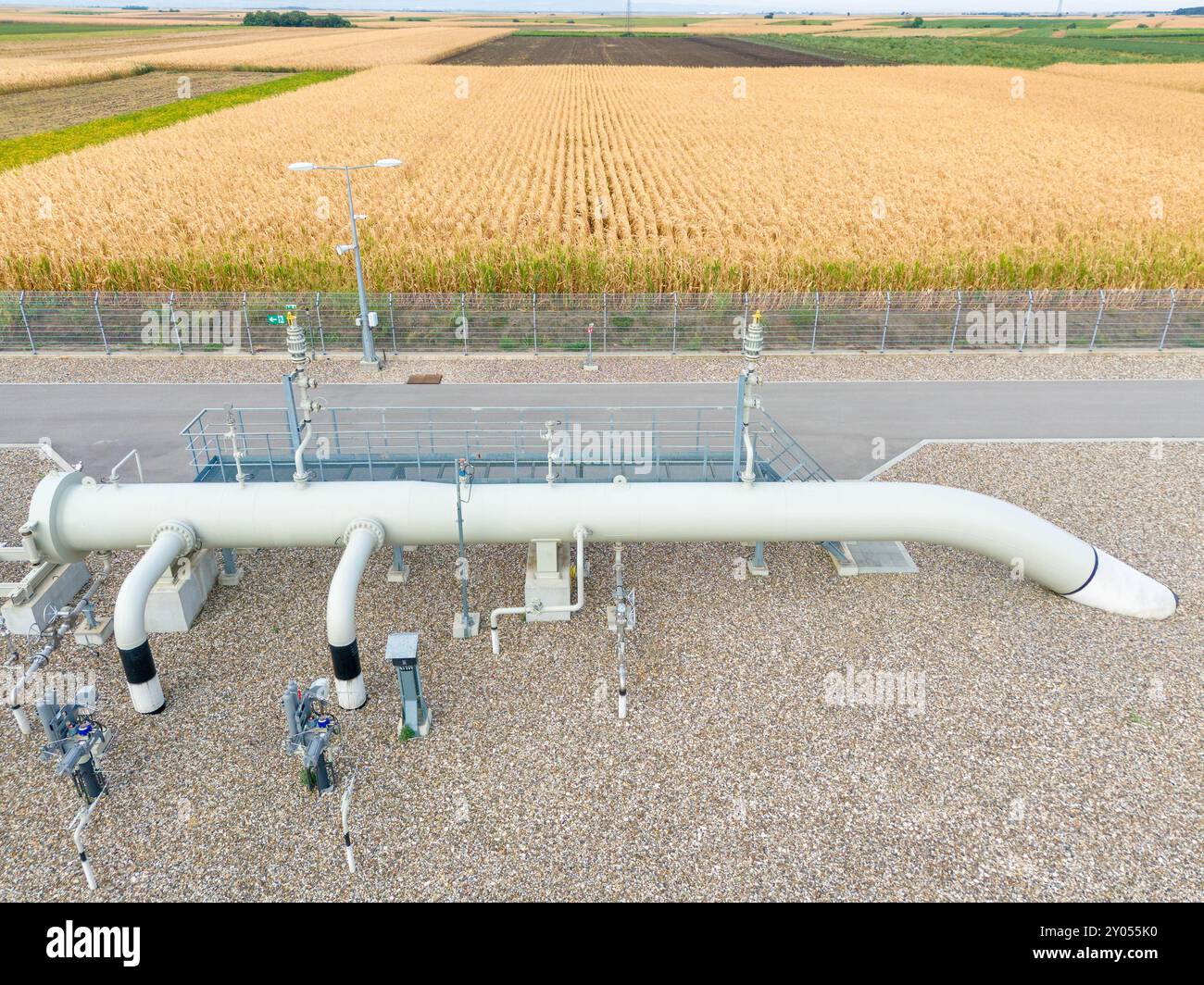 Top view of a device for launching diagnostic devices into a gas ...