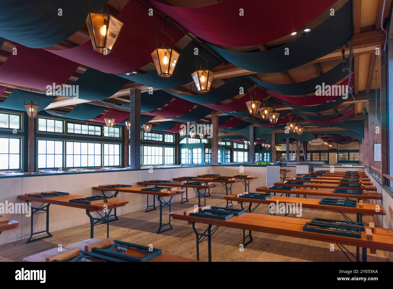 MUNICH, GERMANY - AUGUST 30: Setup of the annual Oktoberfest in Munich ...