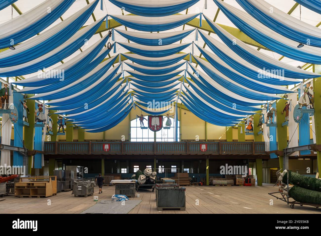 MUNICH, GERMANY - AUGUST 30: Setup of the annual Oktoberfest in Munich ...