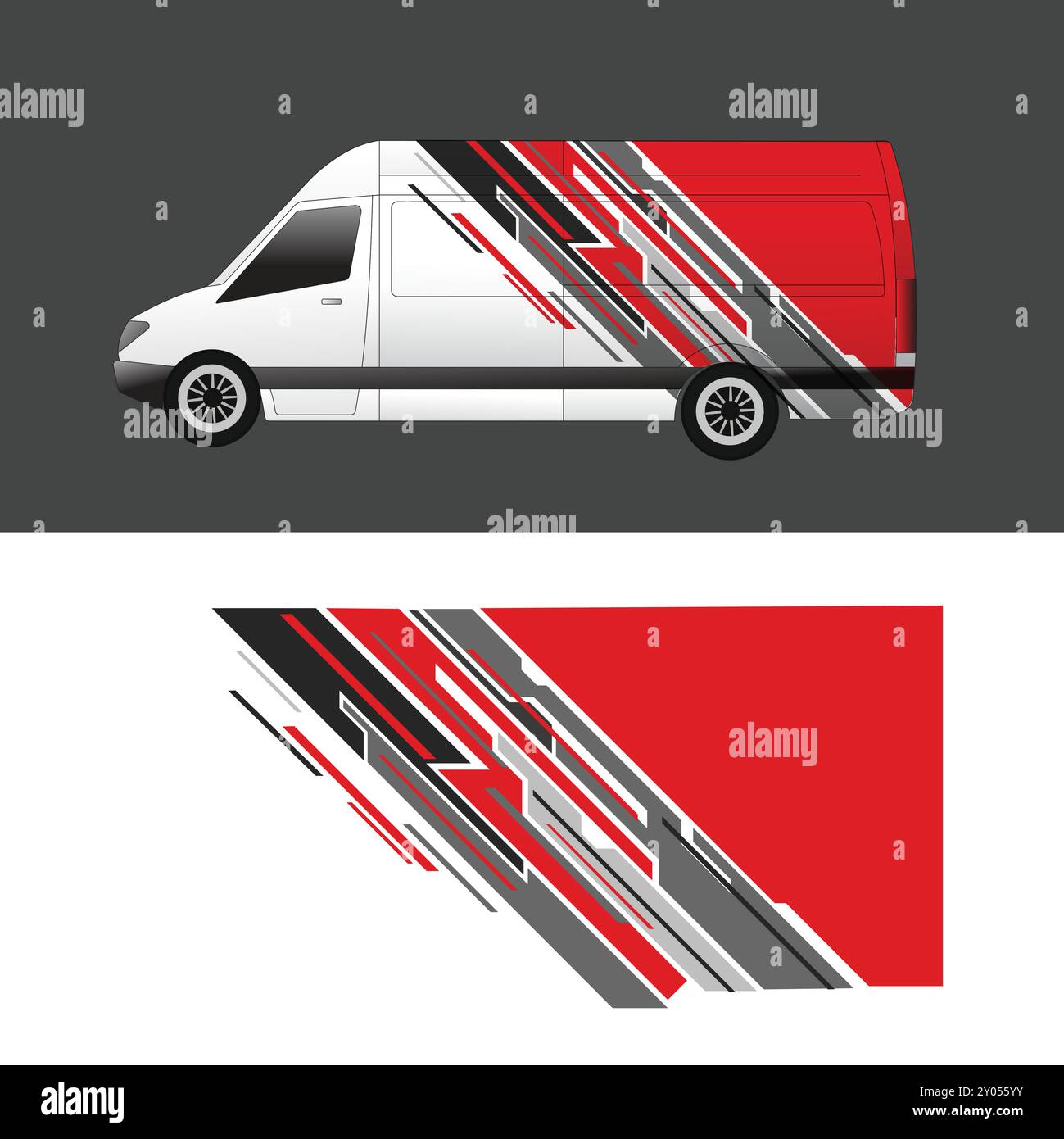 Cargo van body background sticker design vector Stock Vector Image ...