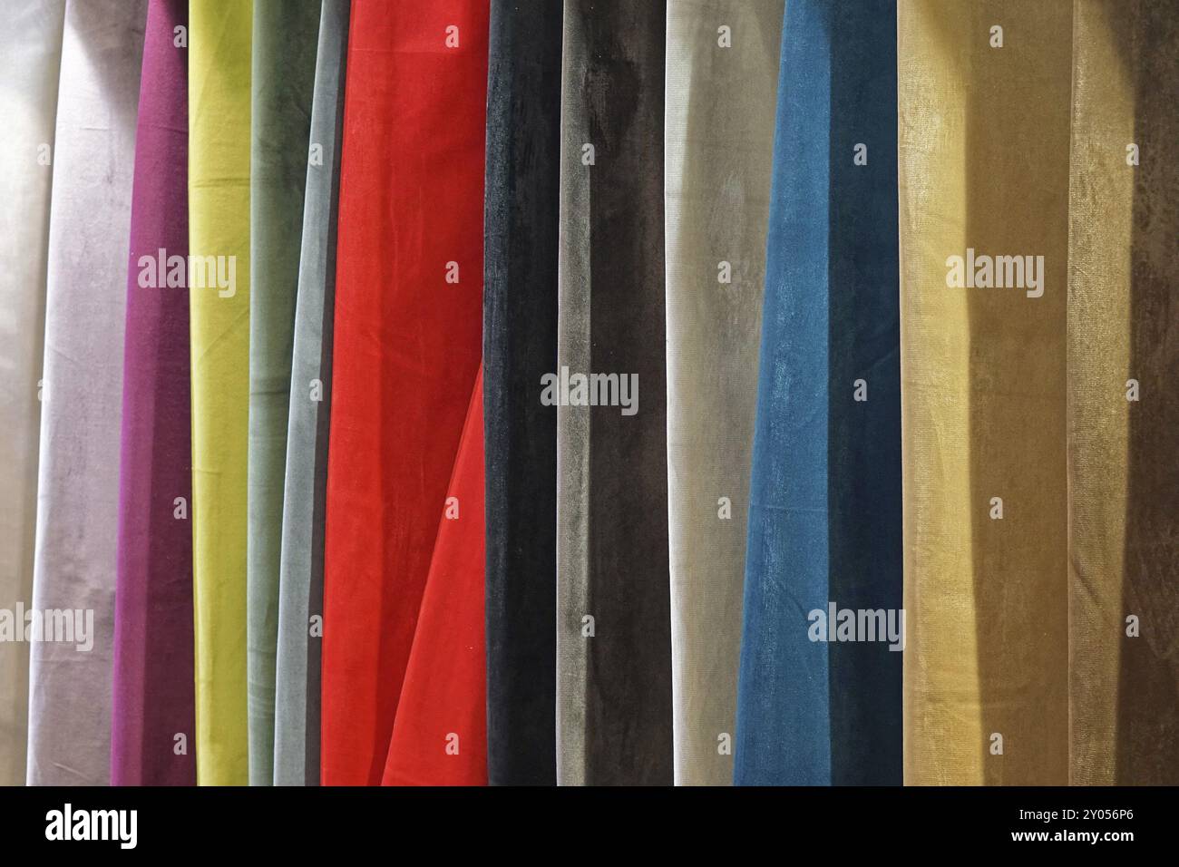 Textile linen material colour swatch samples Stock Photo - Alamy